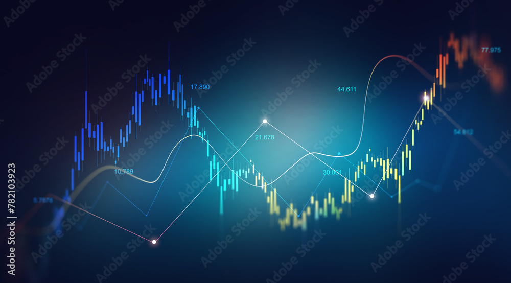 Stock market investment data and analysis finance graph. Business ...