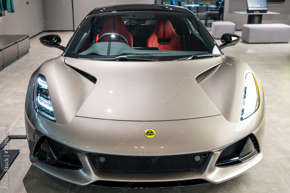 Lotus Emira brown metallic gold color. Thailand, Bangkok 14 march 2024 ...