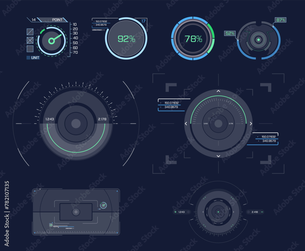 Vetor de Sniper aim pointer. UI, HUD technology aiming, weapon military ... Vetor de Sniper aim pointer. UI, HUD technology aiming, weapon military ...