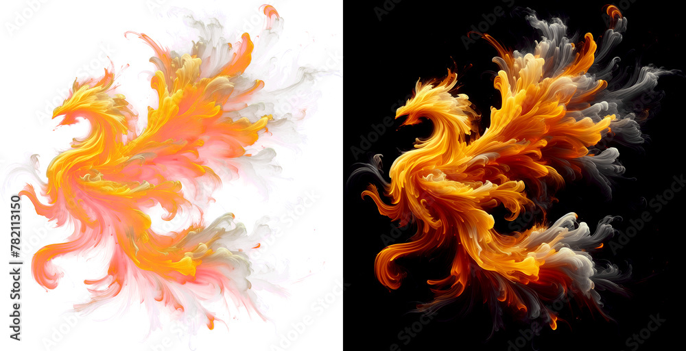 Fire flames abstract art design of dragon, movement of fire flames ...