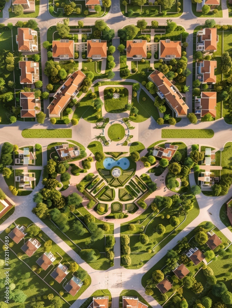 An aerial perspective reveals the symmetrical layout and meticulous ...
