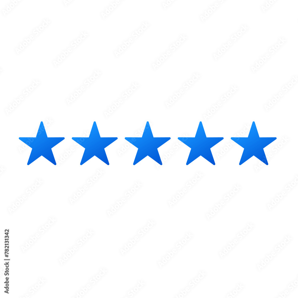 Blue Five stars customer review icon for apps and websites Stock Vector ...