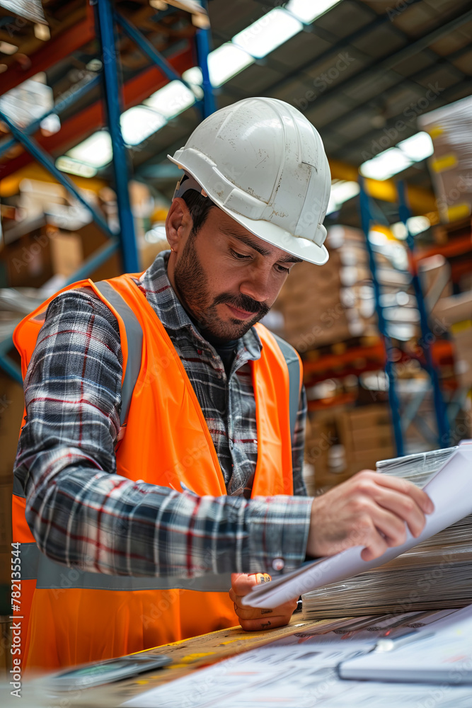 Logistics manager signing a bill of lading after receiving goods for ...
