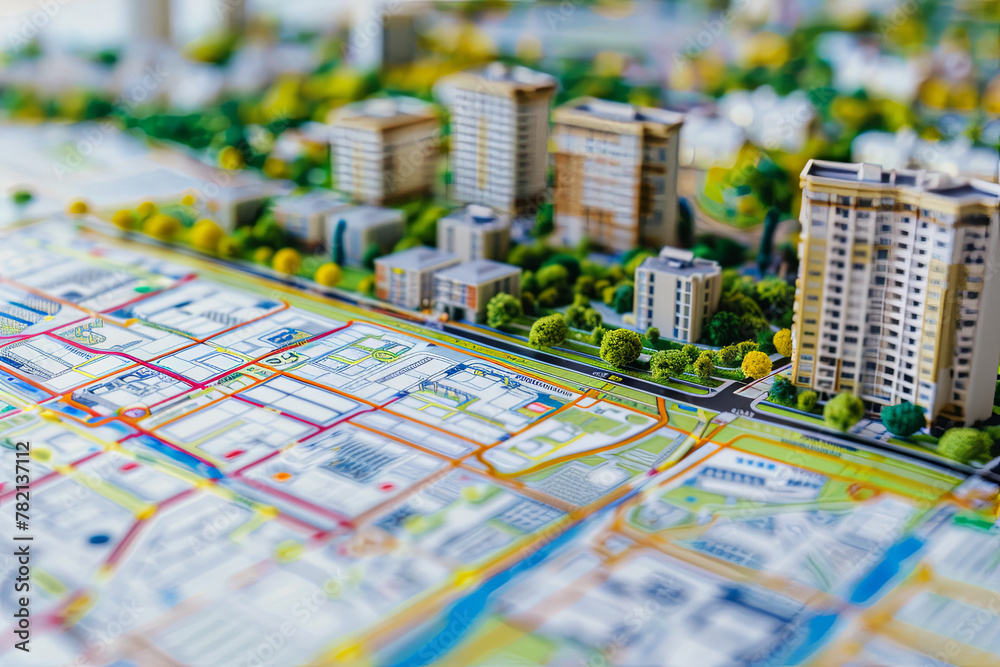 cadastral map with buildings, land parcel and vacant plot - land ...
