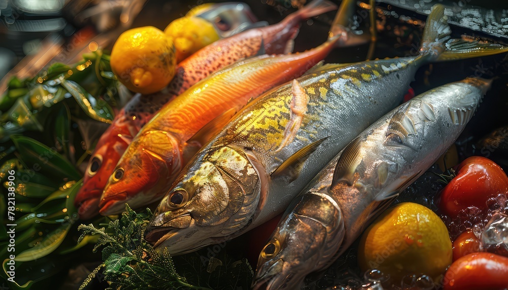 Fisherman's Catch, Highlight the bounty of the sea with images of a ...
