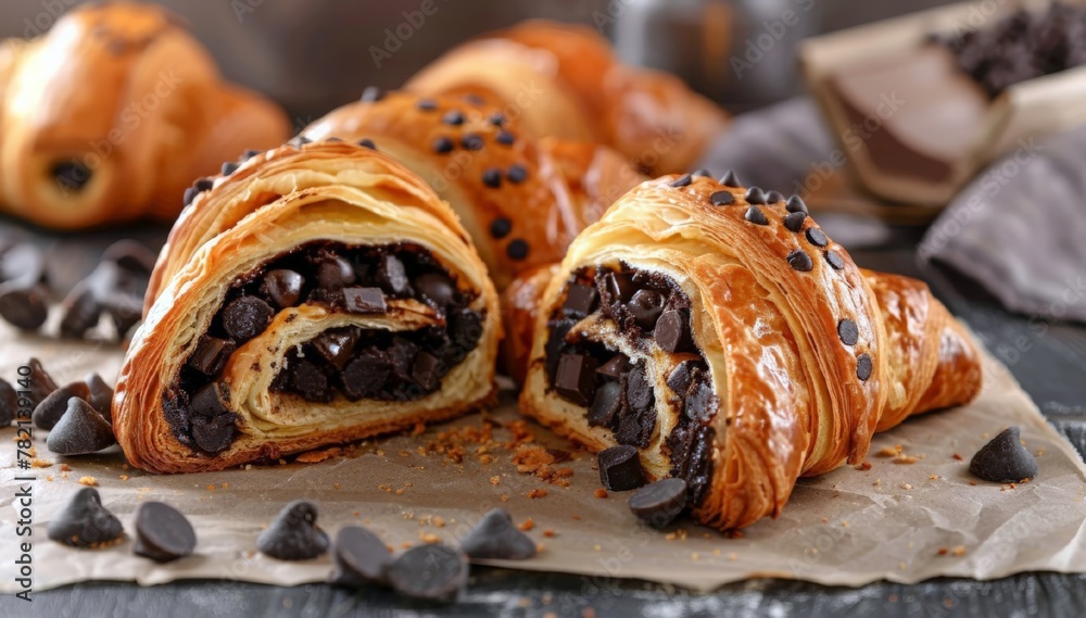 Crookie croissant with filling chocolate chip cookie dough. crookie ...