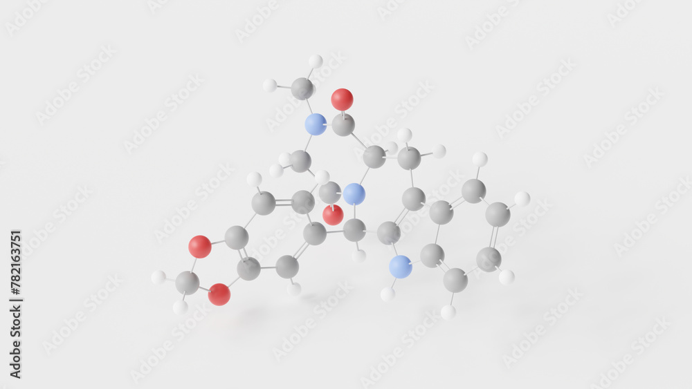 tadalafil molecule 3d, molecular structure, ball and stick model ...