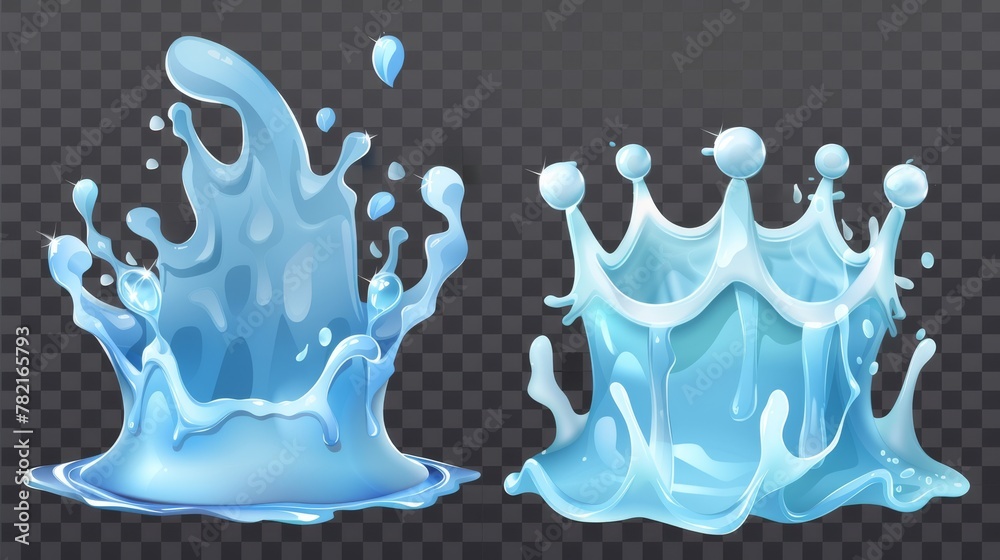 ภาพประกอบสต็อก An ad for hydration in the shape of a crown with spray ...