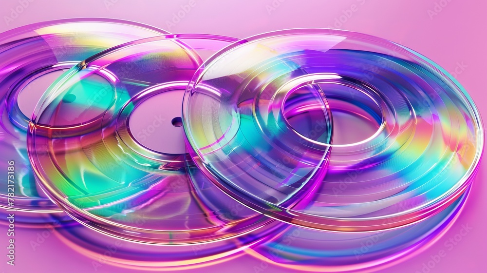 Music disc advertising bag mockup with fold and wrinkle square clear ...