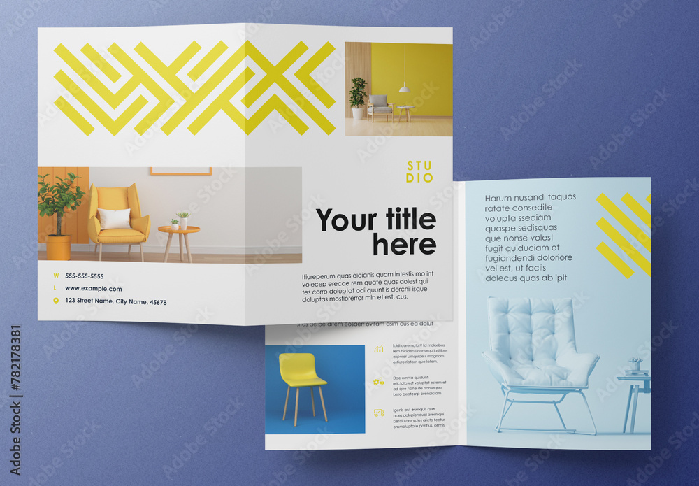 Bi-Fold Business Brochure Layout Stock Template | Adobe Stock