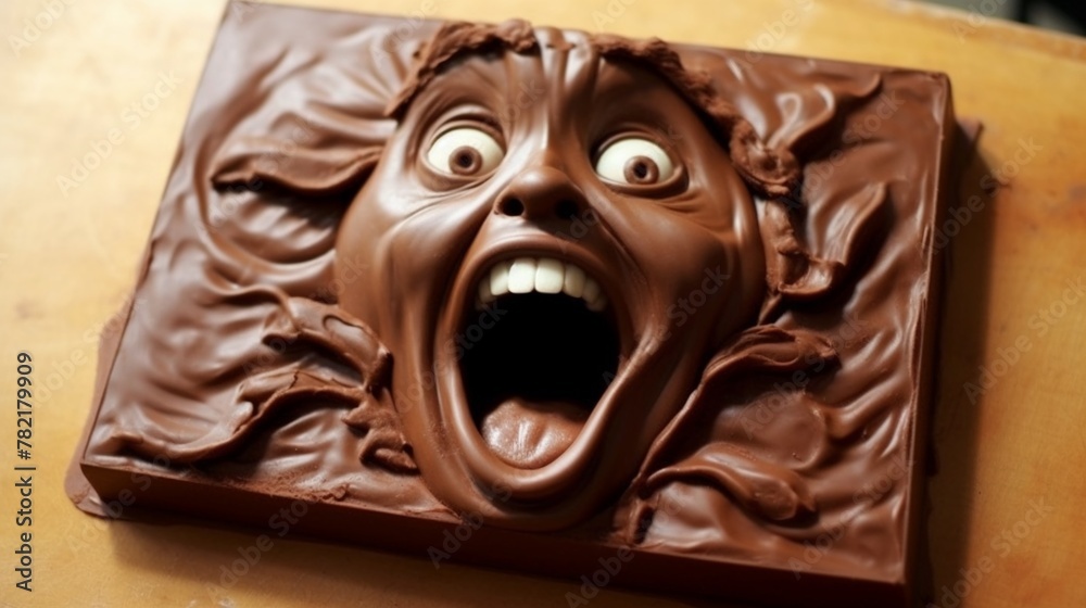 A silly chocolate making a hilarious face that simultaneously makes it ...