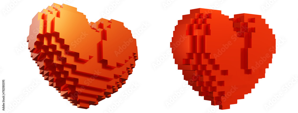 Pixelated Love Data: Showcase love in a pixelated way! This set of 3D ...