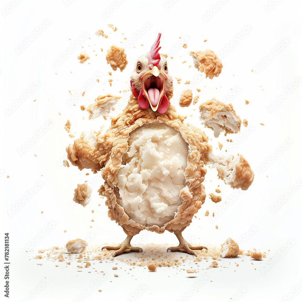 Nugget to Chicken: A triumphant celebration of crispy joy. Stock ...