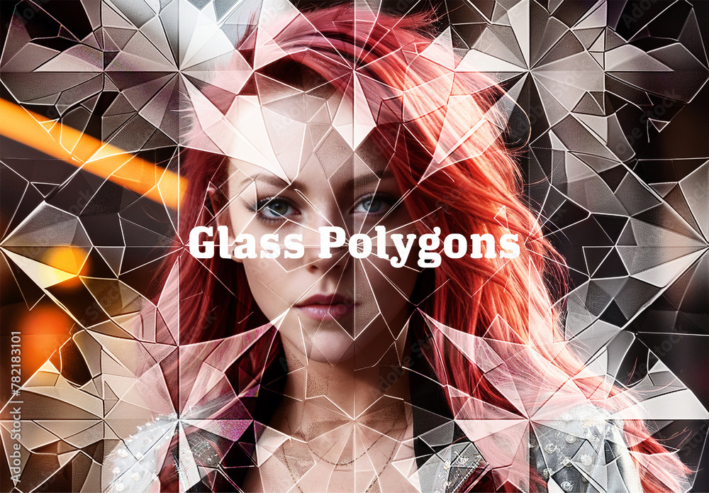 Glass Polygons Effect with Ai Generative Elements Stock Template ...