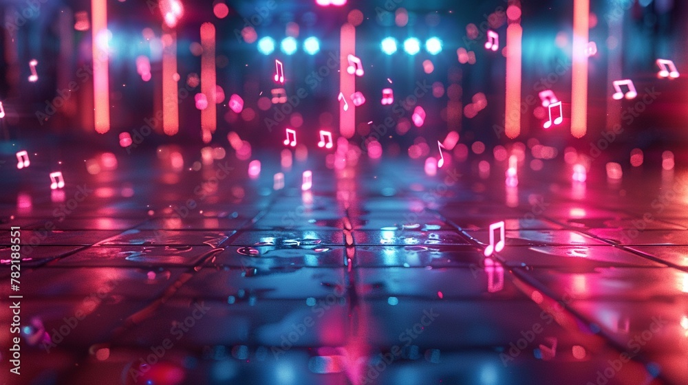 Illustrated background of a 90s disco with shimmering dance floor and ...