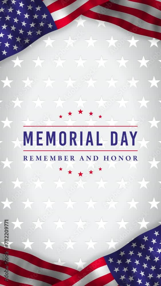 Animated Memorial Day Vertical Banner Loop Stock Video | Adobe Stock