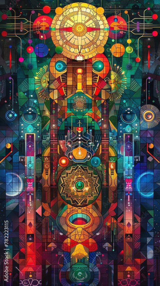 Connectivity Quilt using vibrant digital rendering techniques Emphasize ...