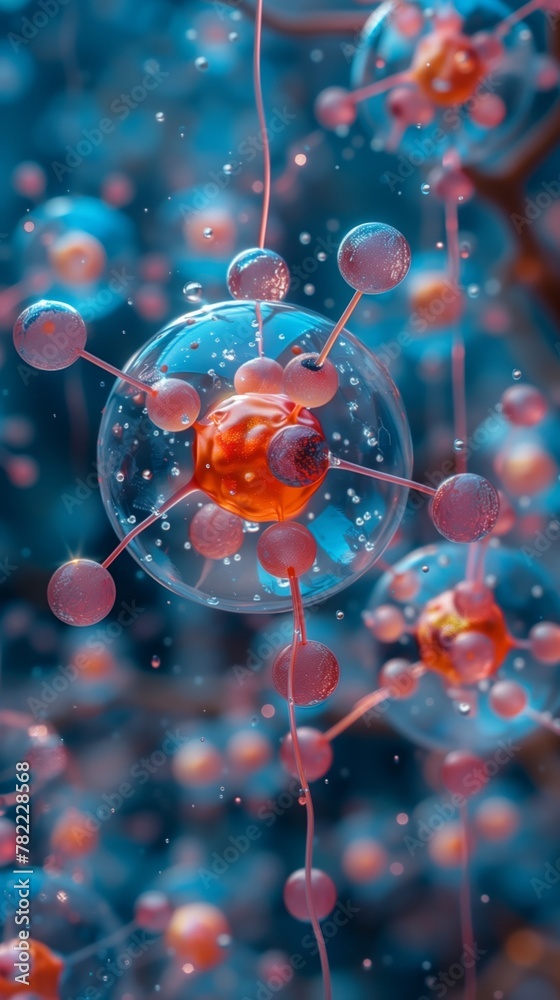 Dynamic Atomic Illustration In Subatomic Universe Artistic