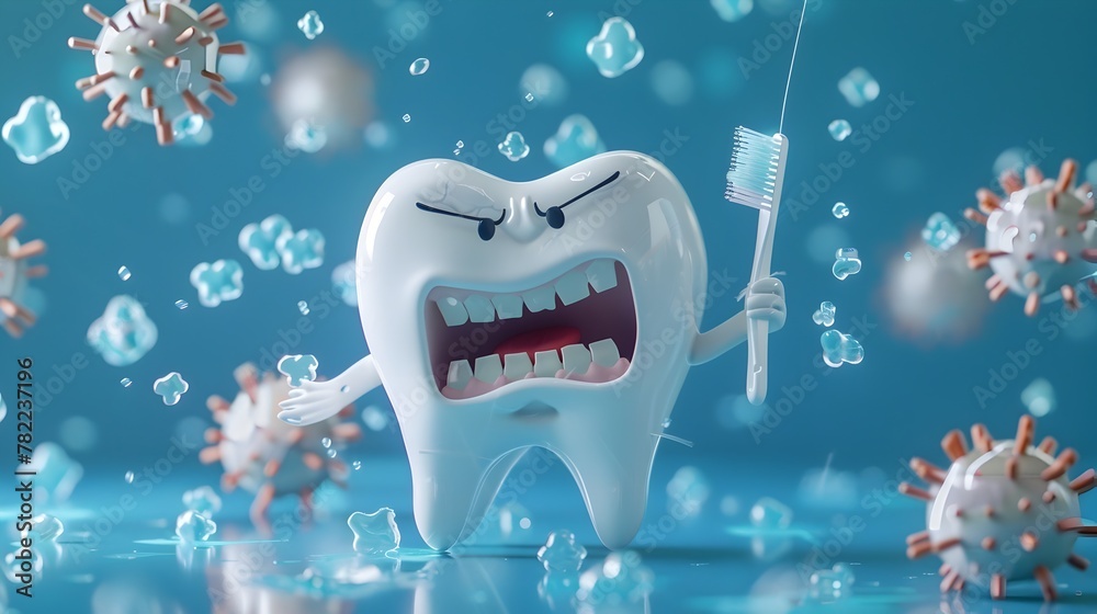 Heroic Tooth Character Defending Oral Health from Bacterial Villains ...