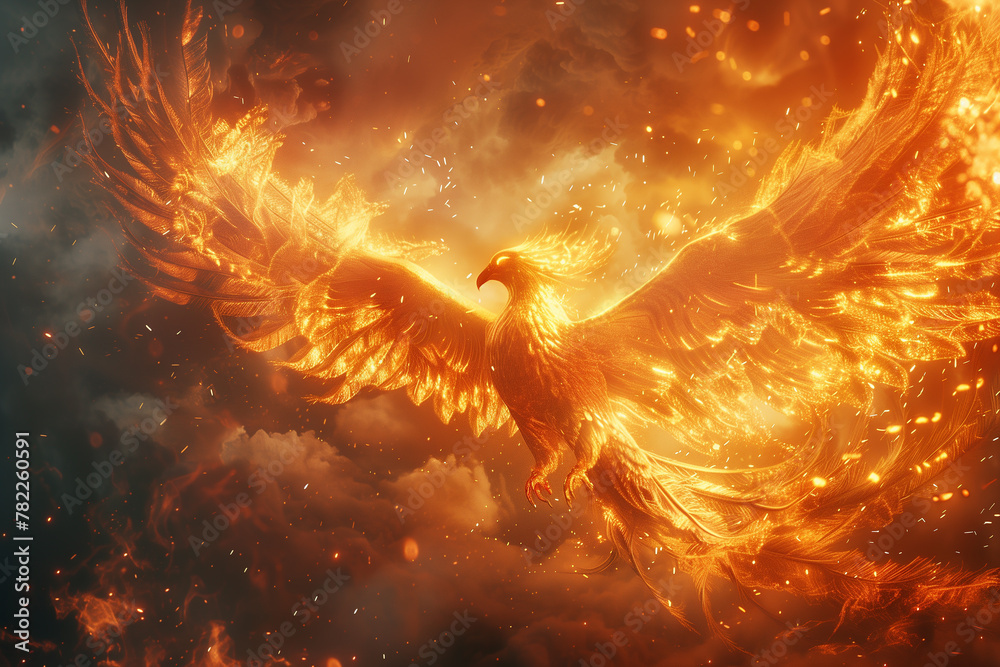 Fire burning Phoenix Bird. phoenix in fire, phoenix rising, fiery bird ...