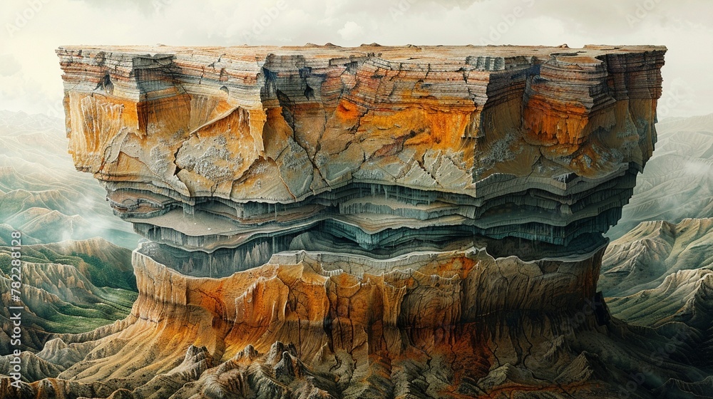 Earth's layers diagram, geological beauty, cross-section of our world ...