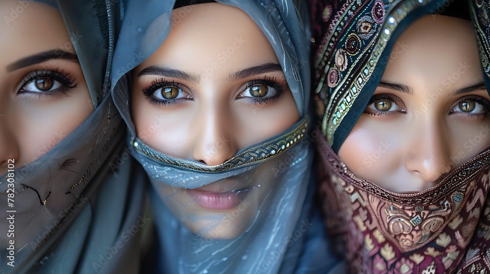 Women of Saudi Arabia. Women of the World. Three women with captivating ...