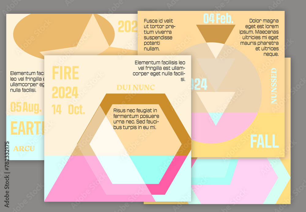 Social Media Square Post Layout Simple Overlapping Geometrical Shapes ...