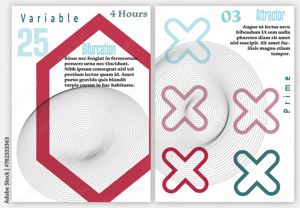 A4 Flyer 3D Geometric Wireframe Shape Simple Layout Science Event Stock ...