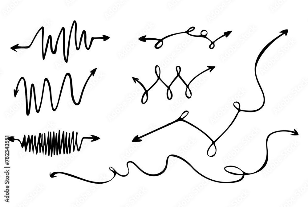 Directional arrows for notes, highlighting in text. Elements for ...