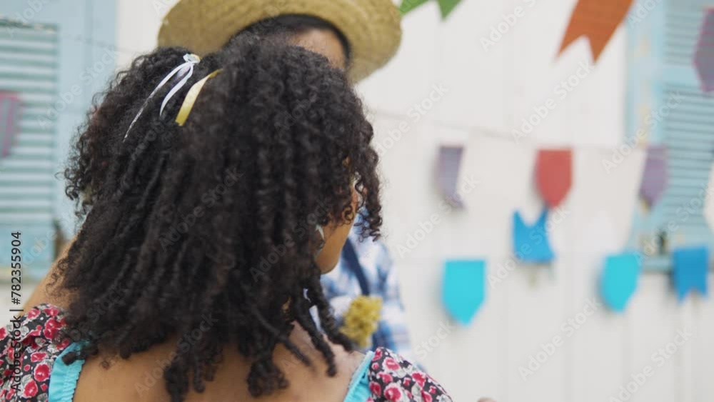 Festa Junina in Brazil, cheerful brazilian couple dancing at ...