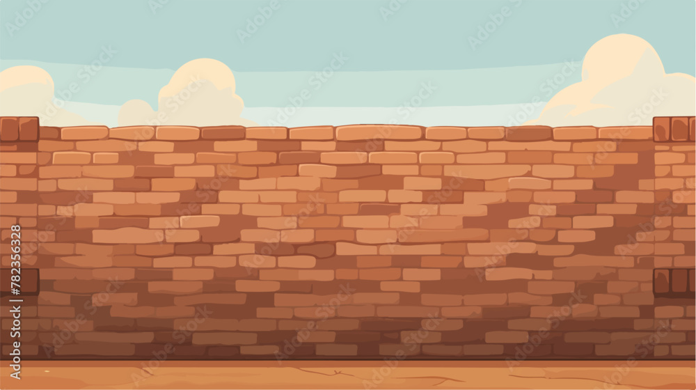 Brick wall background 2d flat cartoon vactor illust Stock Vector ...