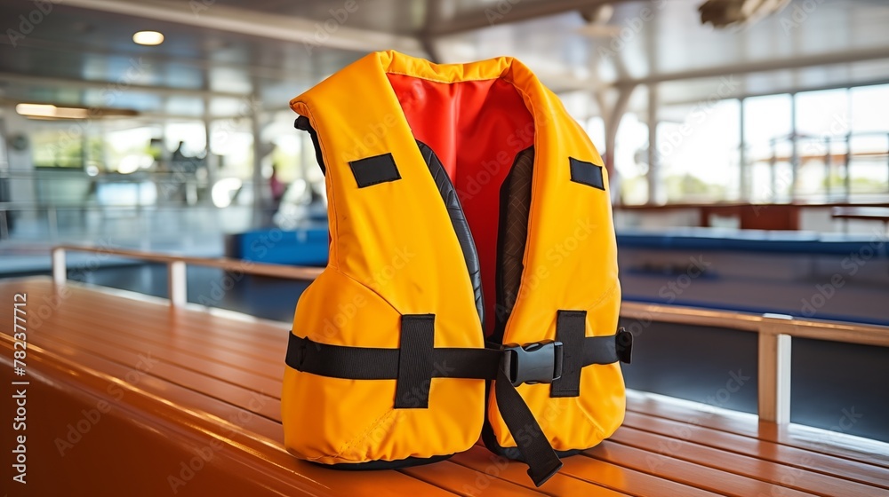 Onboard maritime safety training includes a life jacket demonstration ...