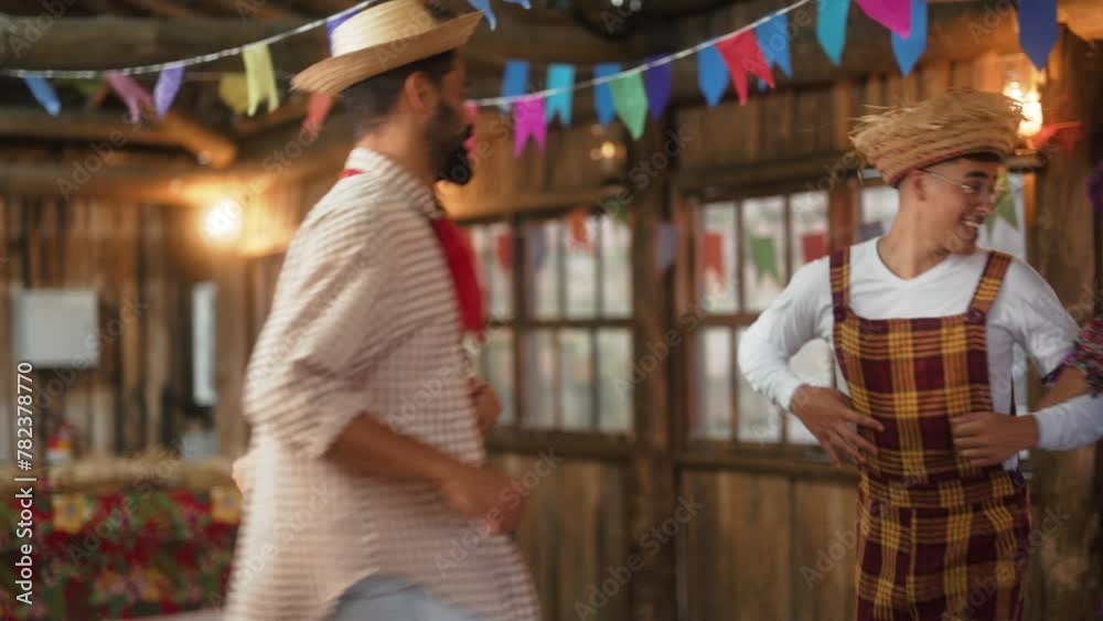 Joyful Dancers Engage in Lively Square Dancing at Festa Junina ...