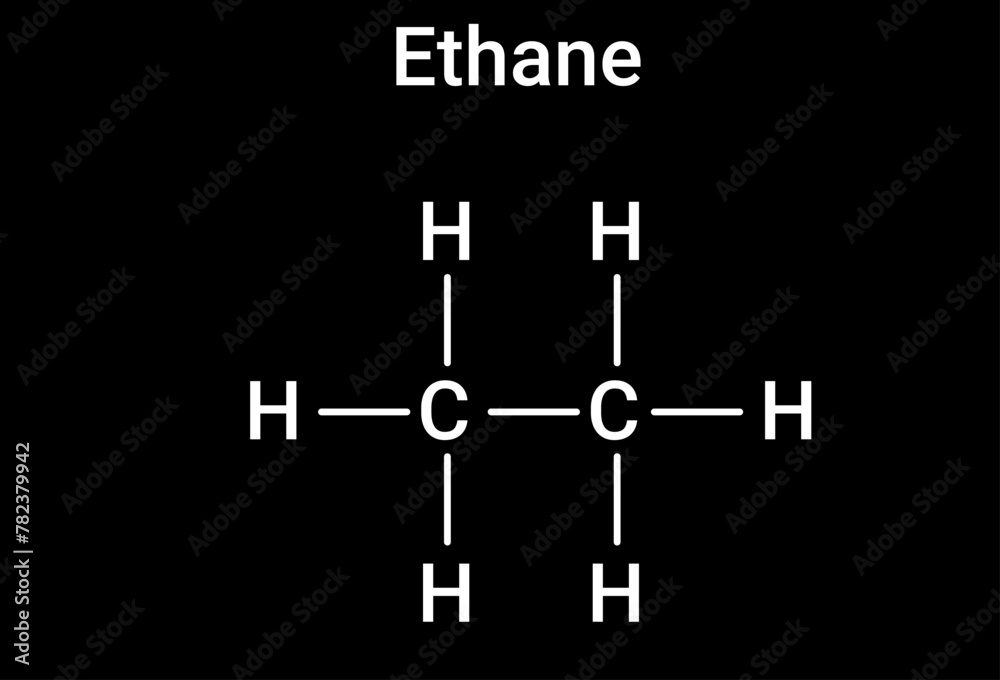 Ethane is the second simplest alkane followed by methane. Stock Vector ...