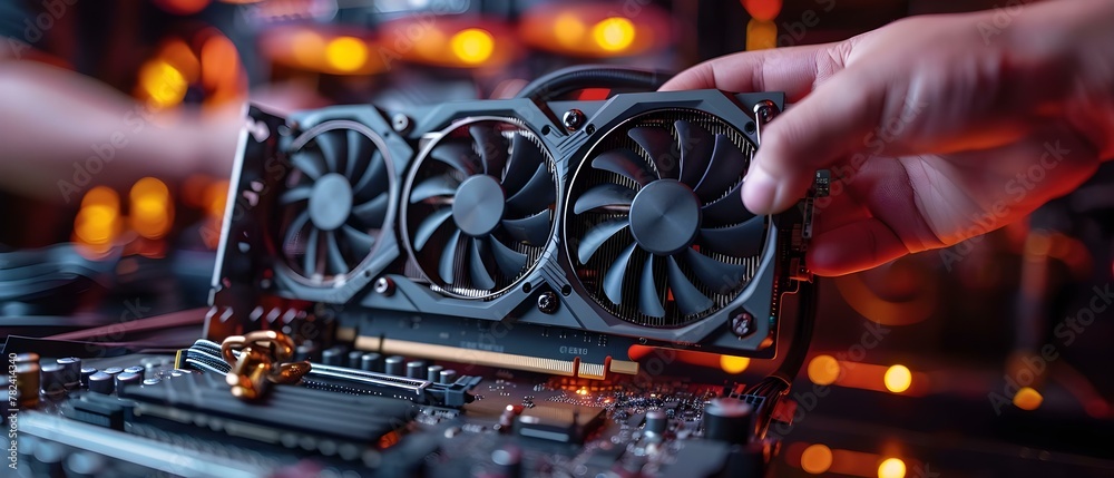 Gamer's Upgrade: Installing a Powerful GPU. Concept Technology, Gaming, GPU Upgrade, PC Hardware ...