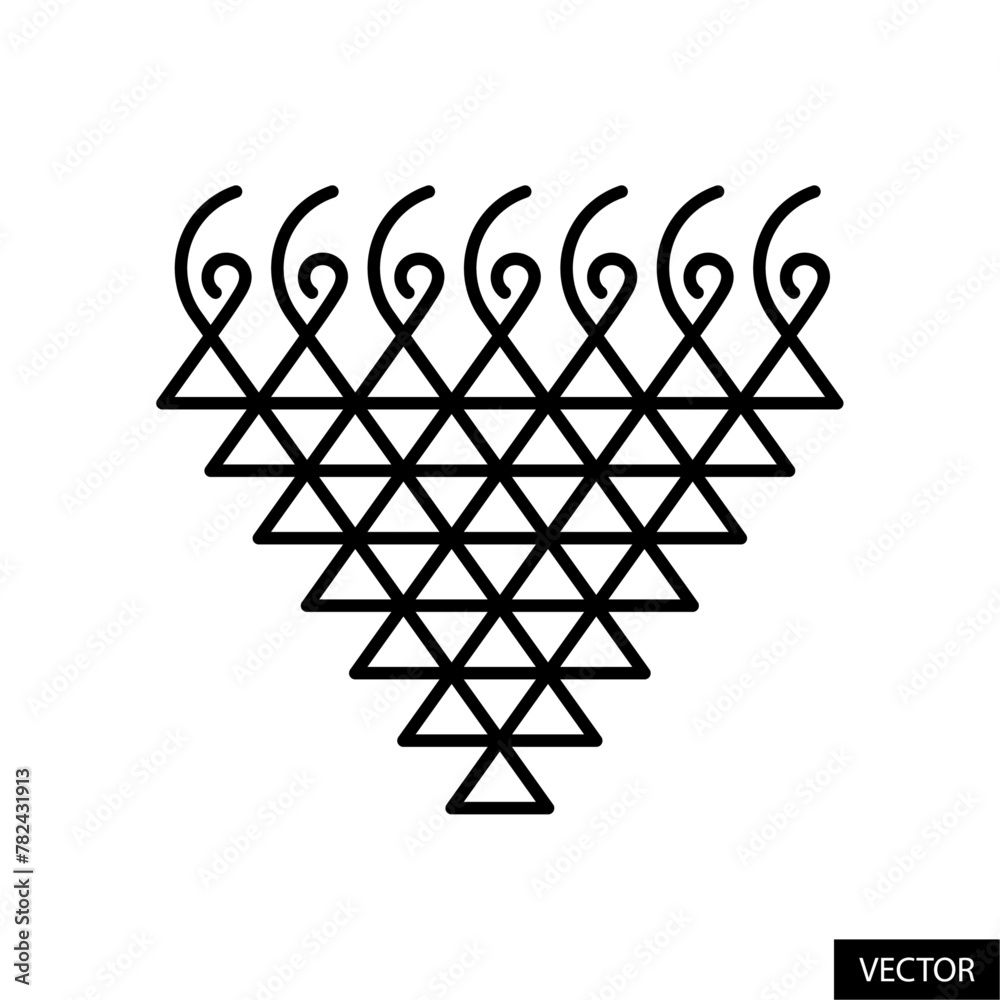 Saraswati devi yantra symbol, goddess saraswati yantra pattern in line ...