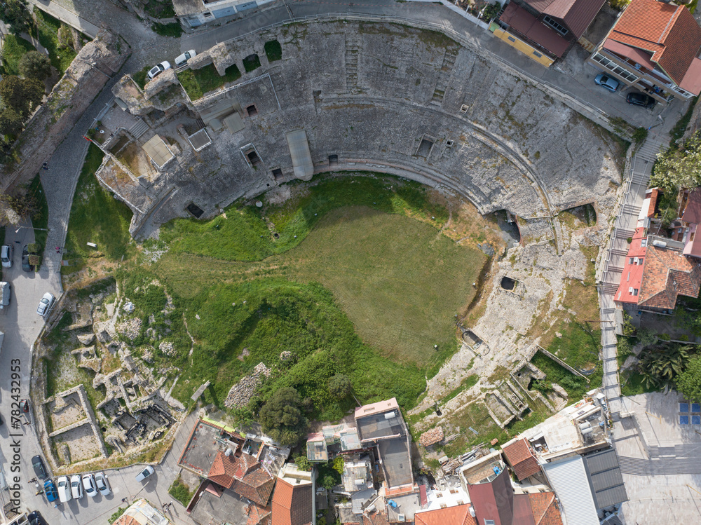 Albania Durres Illyrians old city, ruin on old Amphitheatre Stock Photo ...