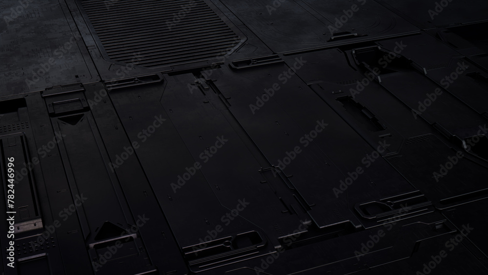 Black, Tech Wallpaper with Sci-Fi 3D Panels. Dark, Futuristic style. 3D ...