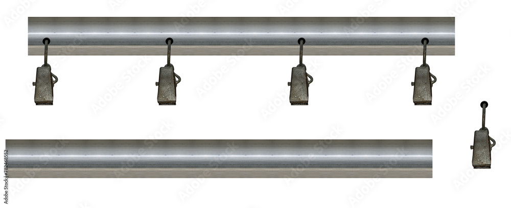 Ceiling curtain rod with ceiling rail, guide of metal runner beam and ...