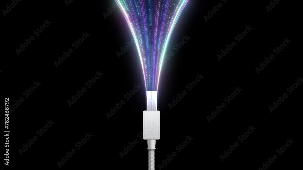 4K animation of phone jacks for cabling in white color with colors ...