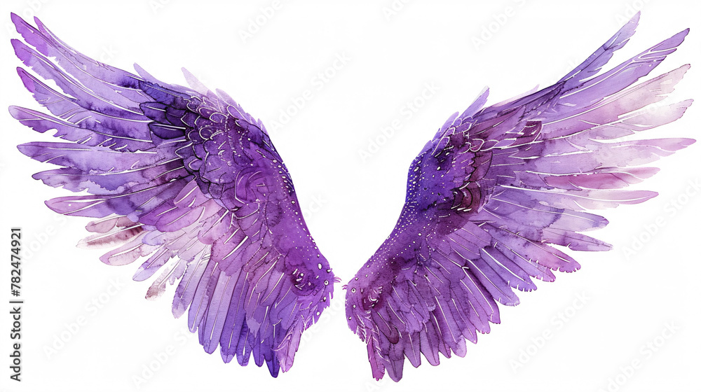 purple fantasy fairy wings are isolated on a white background for use ...