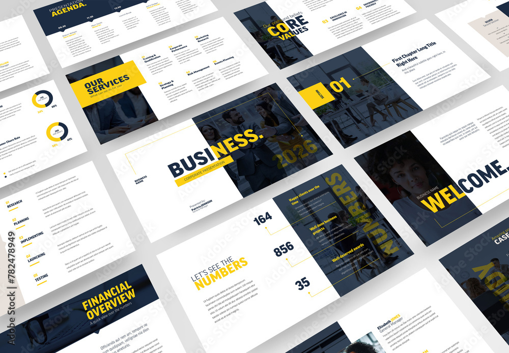 Business Presentation Slide Deck Template Stock Template | Adobe Stock
