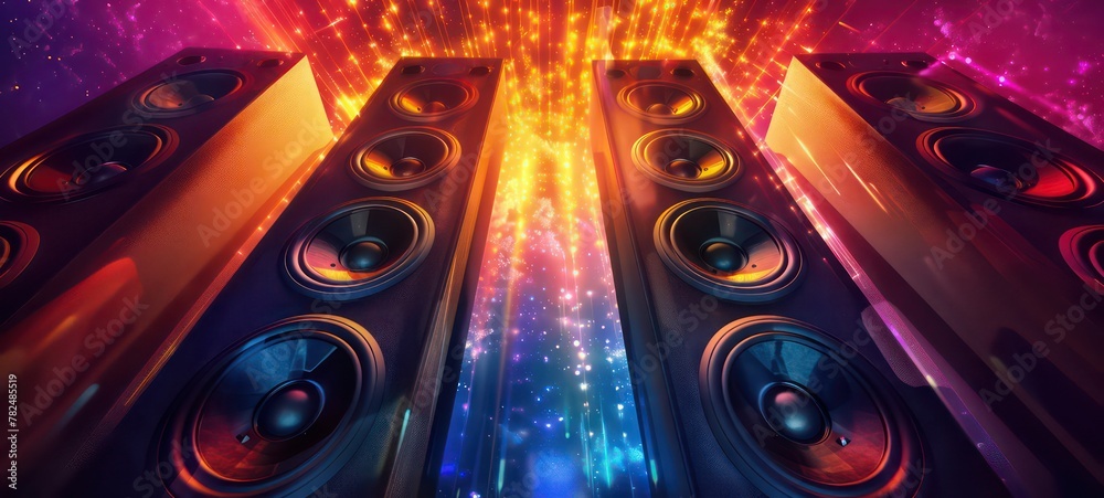 Generic design of loudspeakers Party concert or home theater Audio ...