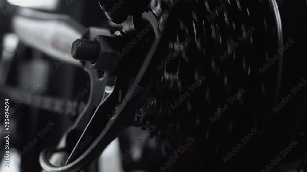 Cyclist On Bicycle Drivetrain System Chain Rotating. Gear System Bike ...