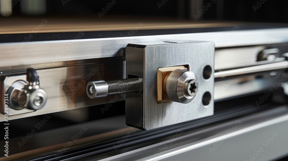 An inspired, close-up look at a sliding door bolt latch, highlighting ...