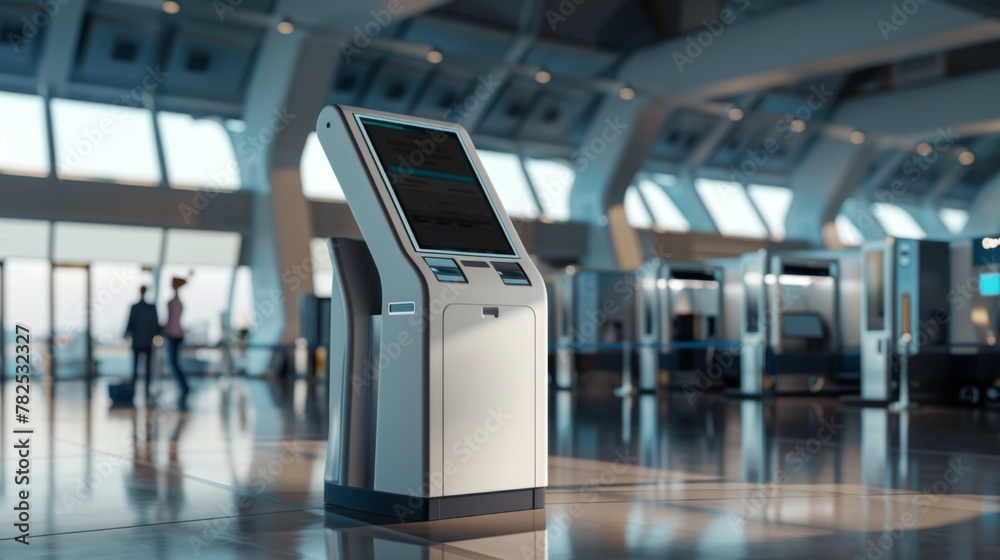 Airline Check-in Kiosk Mockup, Airport Efficiency, AI Created Stock Photo | Adobe Stock