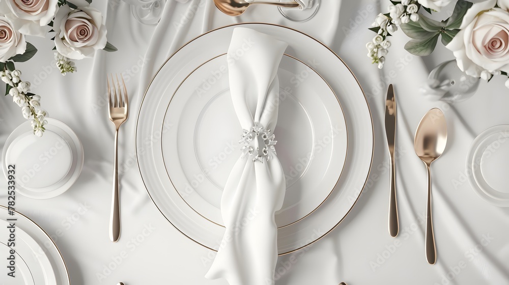 fine dining table setting of luxury fancy restaurant menu invitation ...