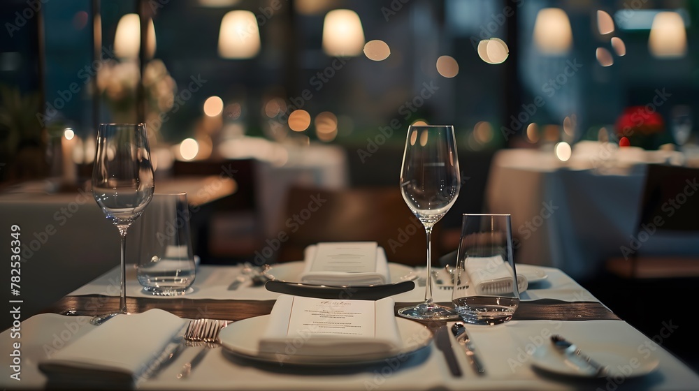Foto de fine dining table setting of luxury fancy restaurant menu ...