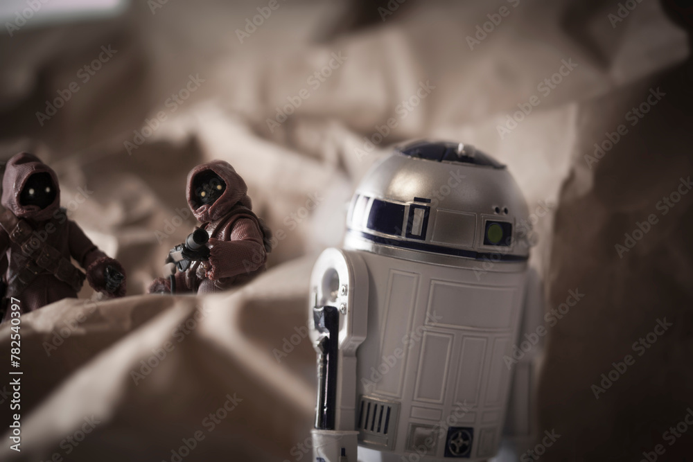 NEW YORK USA, APR 17 2018: Recreation of a scene from Star Wars A New ...