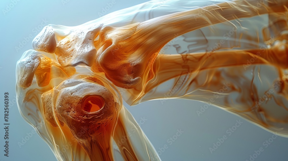 X-ray showing knee joint replacement / knee arthroplasty side view, and ...